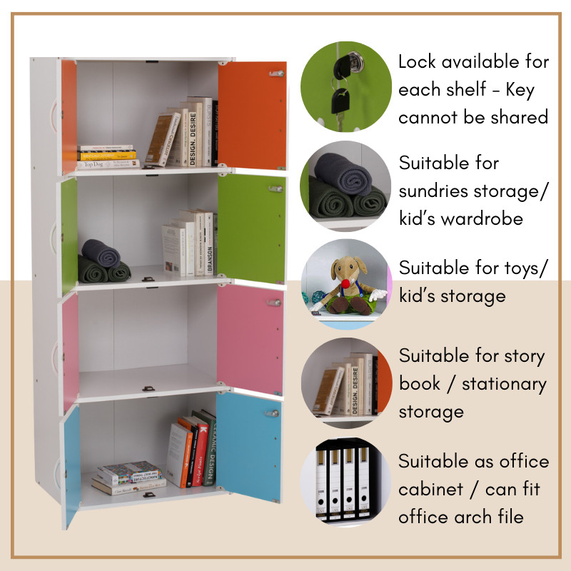 Alora Furniture - CODEY 8 Door Storage Box With Lock / Almari Berkunci ...
