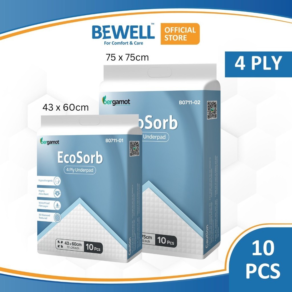 Bergamot Ecosorb Underpad 4ply Pee Pad Training Pad 10's [[1pack ...