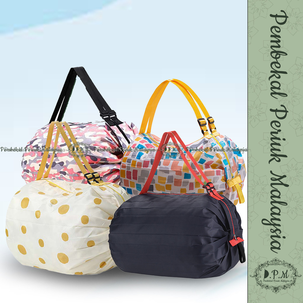 Portable Folding Shopping Bag / Beg Beli-belah Boleh Lipat (READY STOCK ...