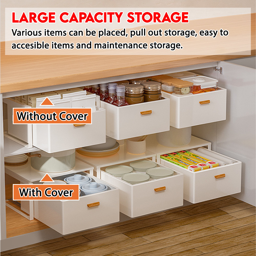 Innohut Stackable Kitchen Pull Out Drawer Sliding Cabinet Basket Laci ...