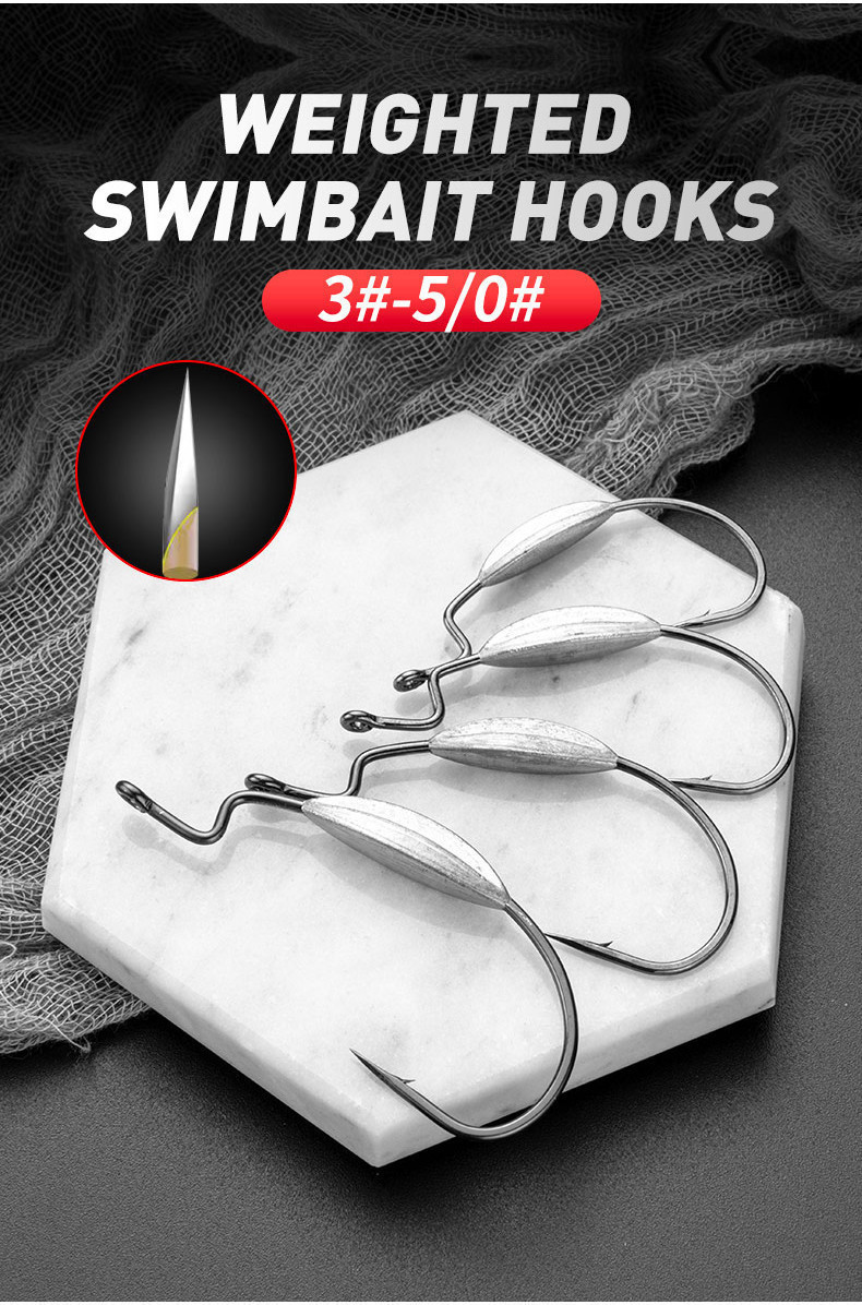 5pcs/lot WEEDLESS HOOK 3# 2# 1# 1/0 2/0 3/0 4/0 5/0 High Carbon Steel ...