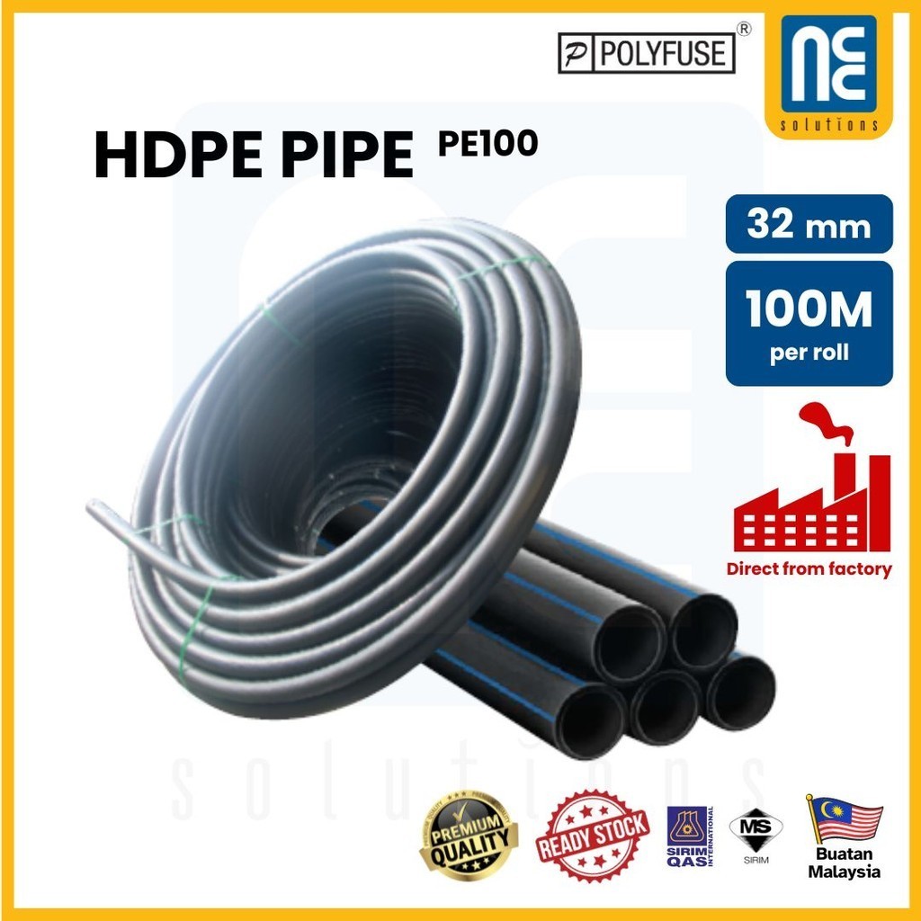 100M SIRIM HDPE Poly Pipe 32mm Irrigation Pipe Gardening | Shopee Malaysia