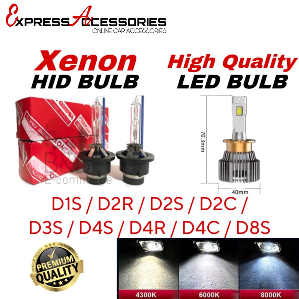 2pcs OEM Toyota XENON HID Bulb D2S D2R D4S 6000K 8000K 4300K (1Pair) Estima Vellfire Alphard ...