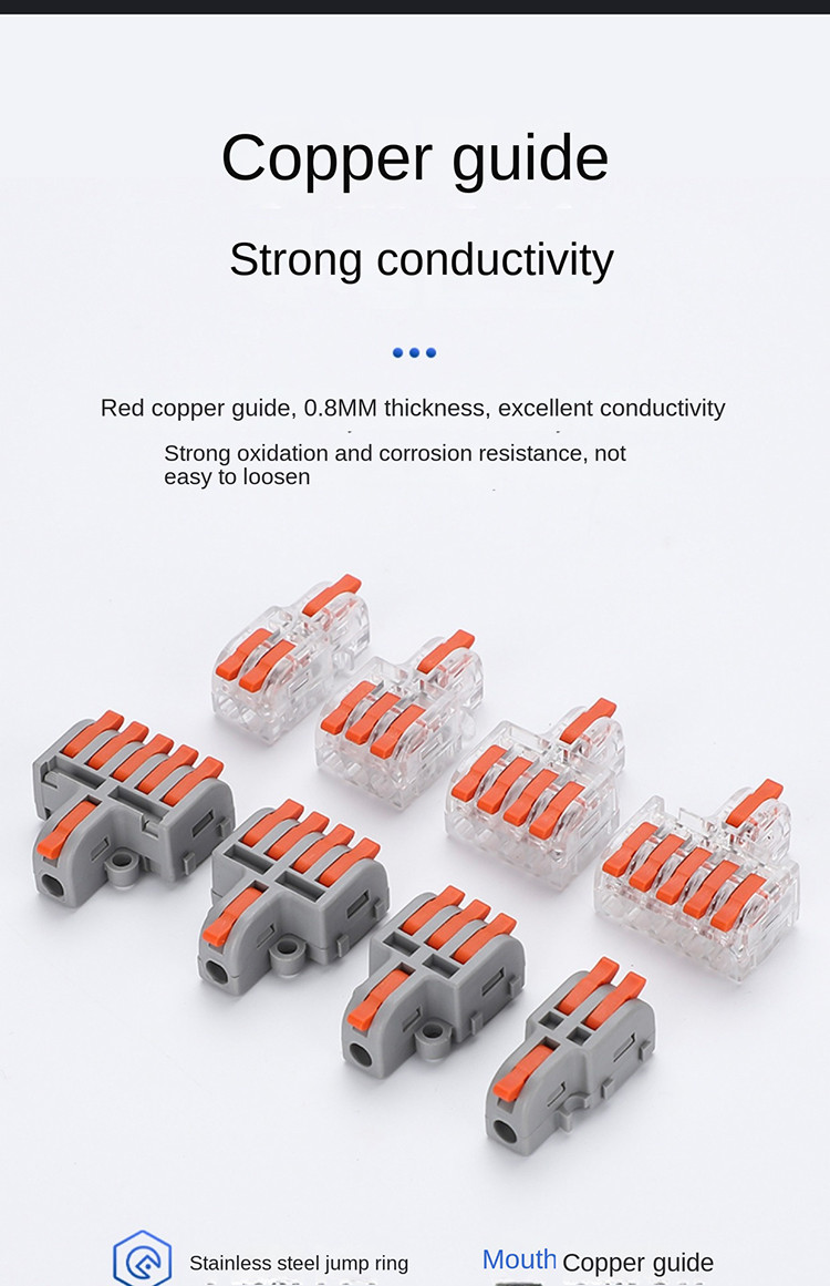 Fast Universal Compact Conductor Junction Box spring splice Terminal ...