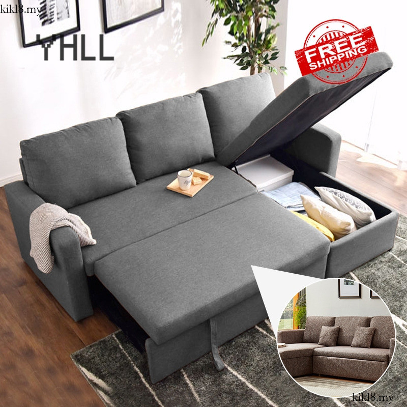 KKL L Shape Multi Use Convertible Sleeper high quality Combo Sofa Latex Upholstered Seater With ...