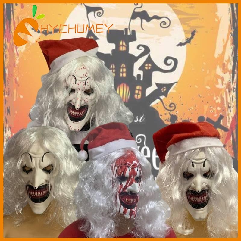 3 Realistic Terrifier Clown Mask Black And White Latex Horror Costume ...