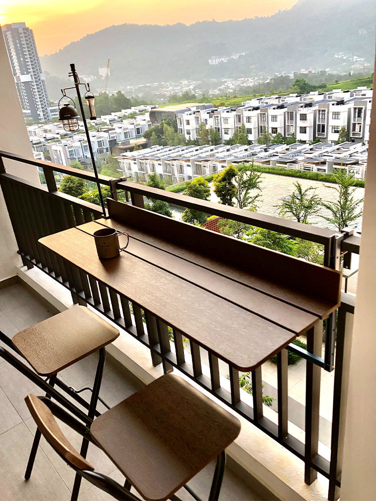 Balcony Railing Hanging Table Hanging Small Bar Table Folding Table ...