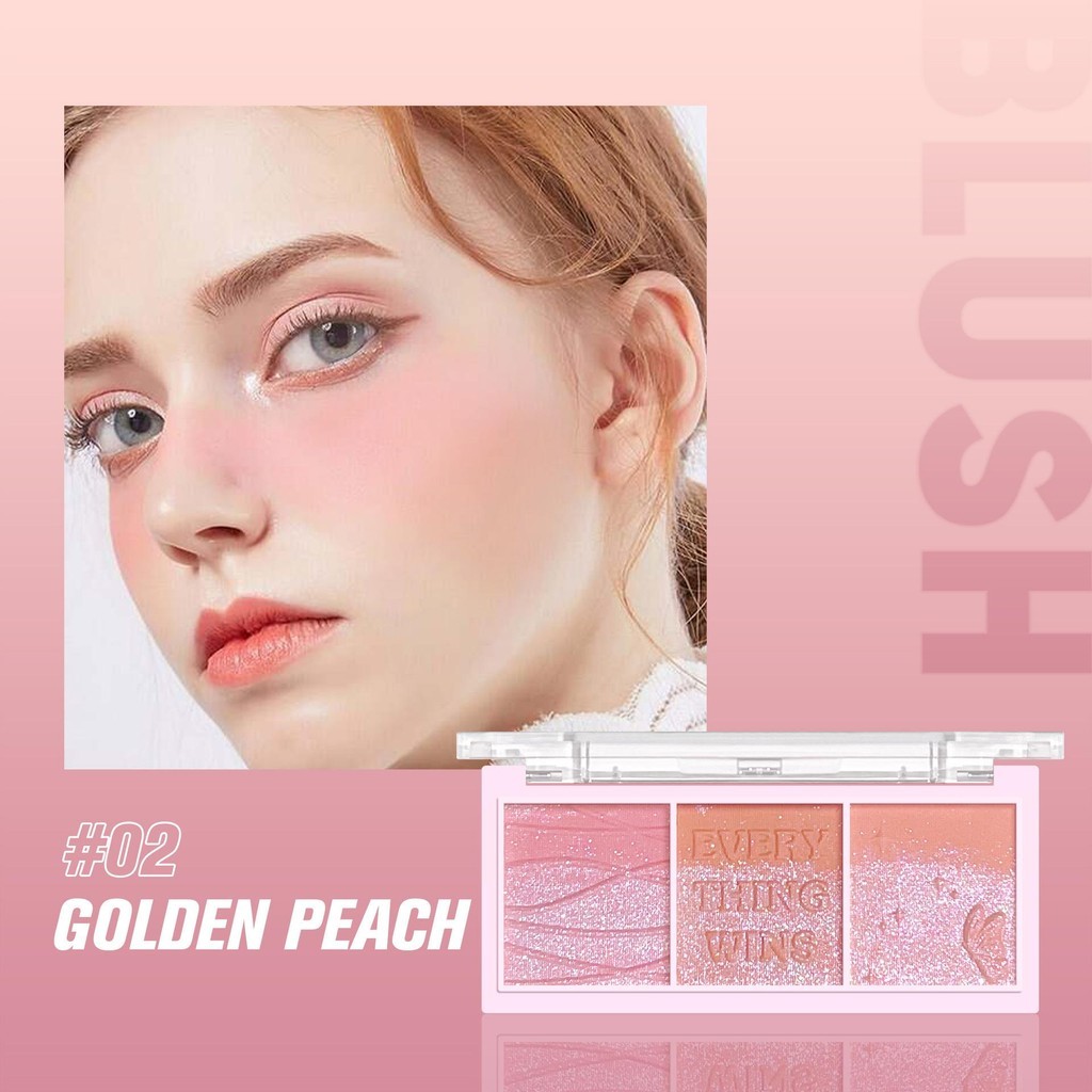 Three-color blush/pearlescent matte glitter niche pink color daily ...