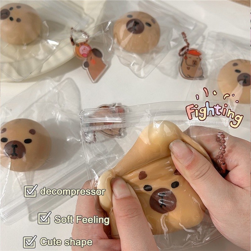 Capybara Mochi Toy Stress Relief Funny Animal Squeeze Toy Soft Cute ...
