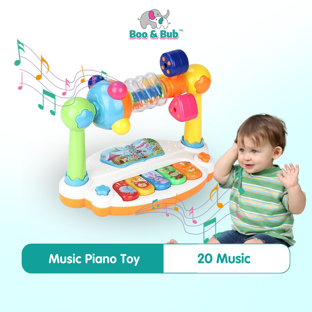 🐘Boo&Bub🐘 Music Piano Toy | Baby Early Montessori Light Sound Sensory ...