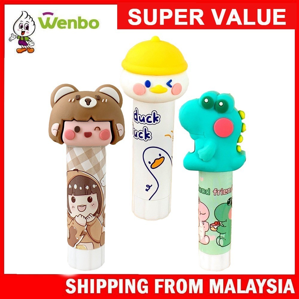 Wenbo Creative Cartoon PVA Solid Glue Stick Cute Shape Silicone Glue Paste Molding Solid Glue ...