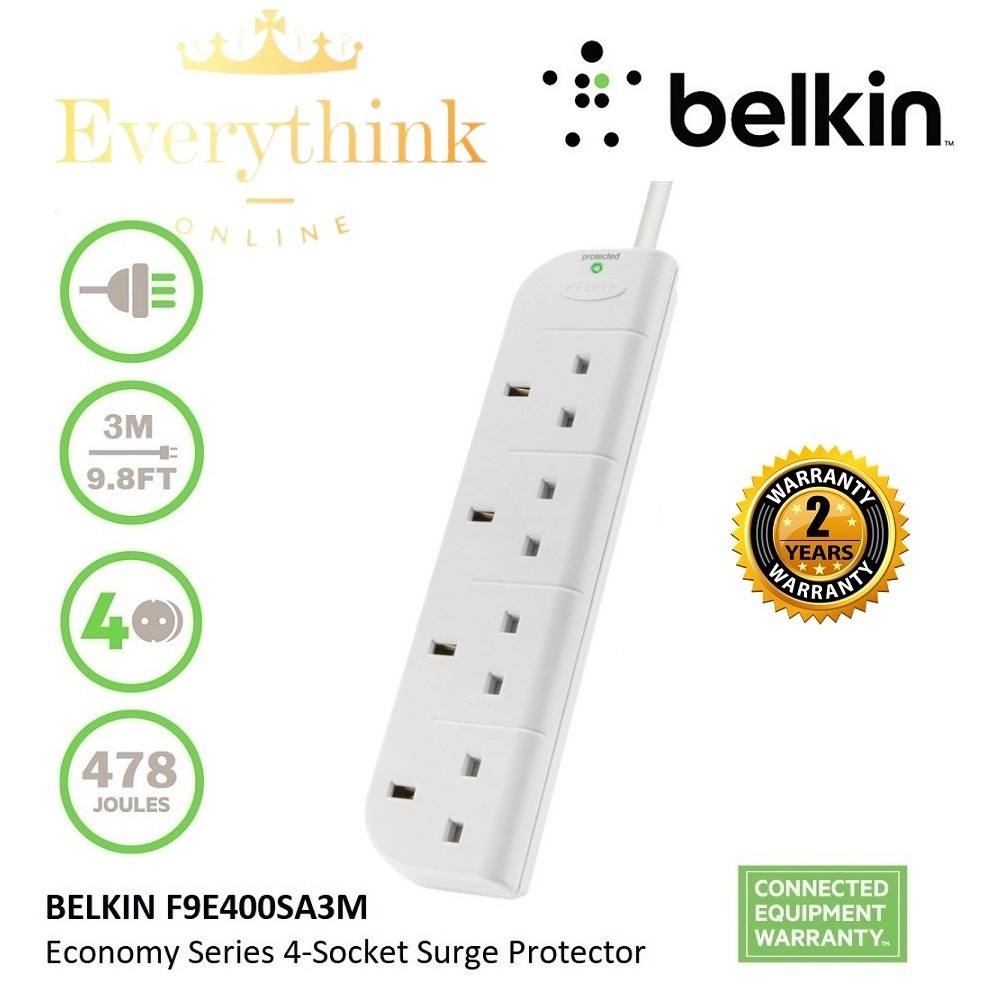 BELKIN F9E400SA3M 4 UK / F9E600SA3M 6 UK PLUGS SURGE PROTECTOR ...