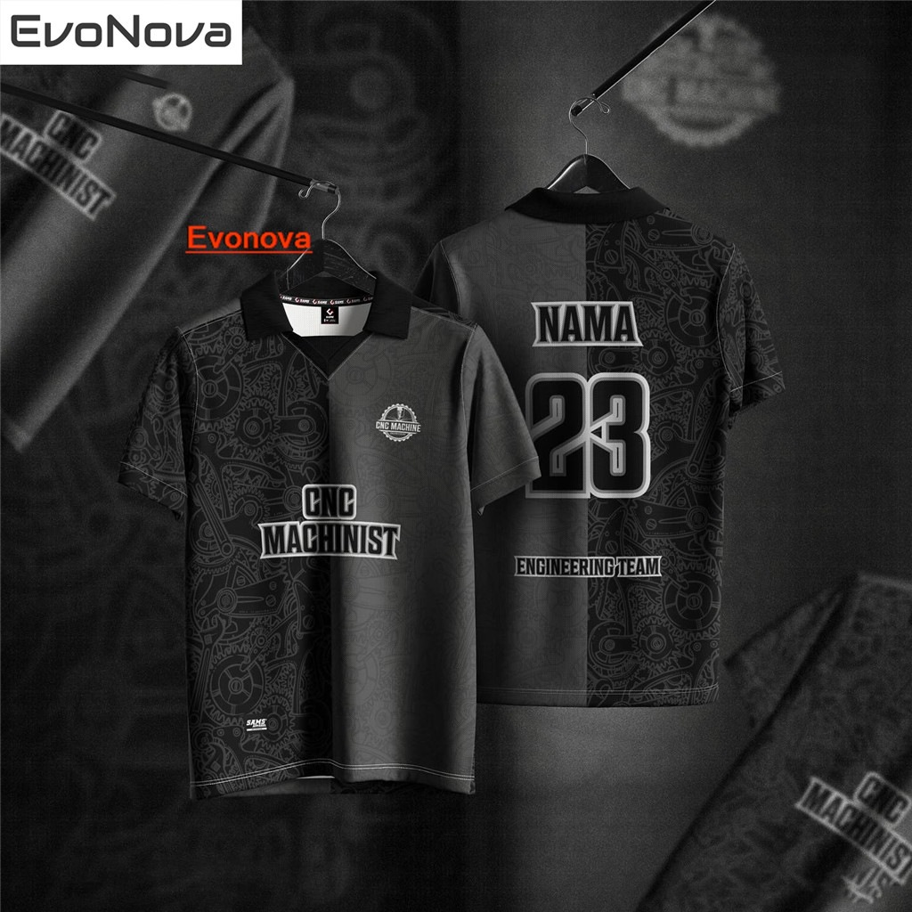 Evonova [Free Custom] 2024 Tshirt Jersey Baju Lelaki / Retro Collar ...