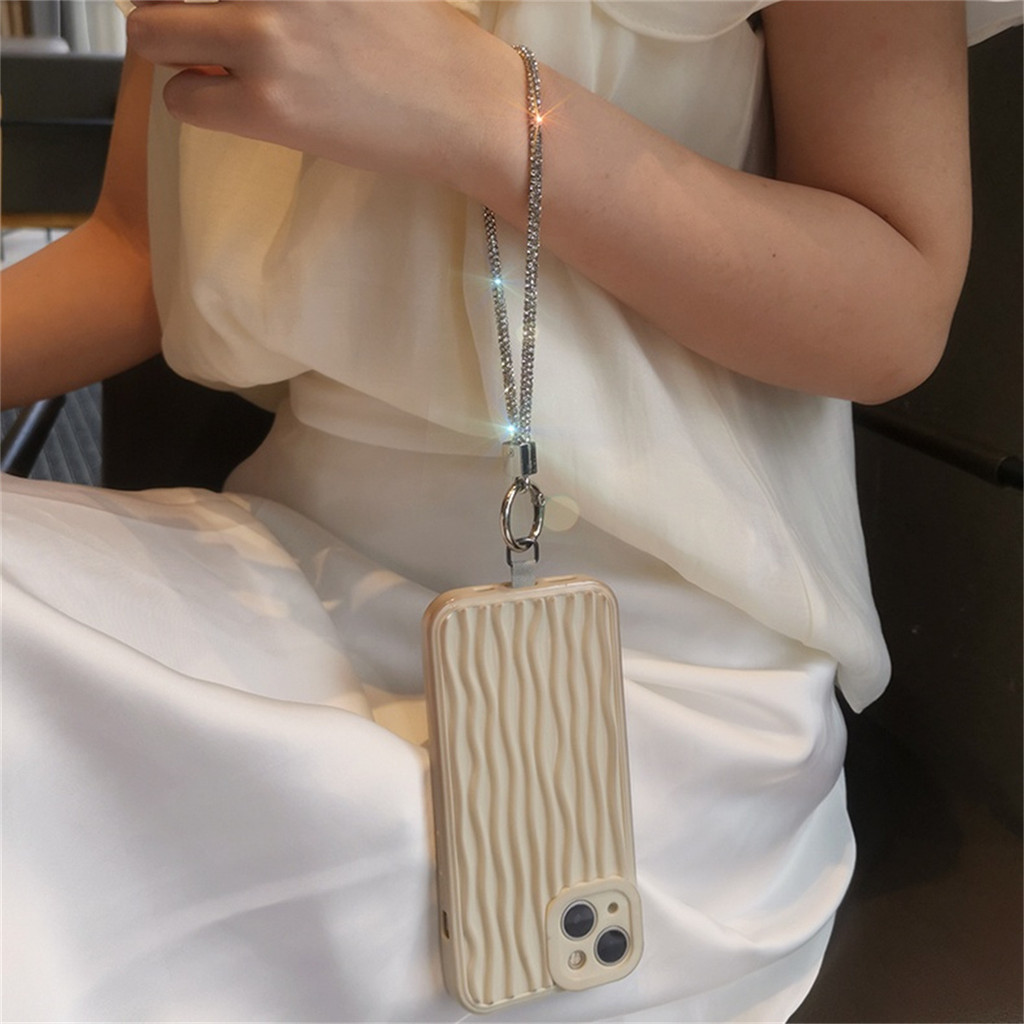 Luxury Phone Wrist Strap Lanyard Diamond Pendant Clip For iPhone 15 14 ...