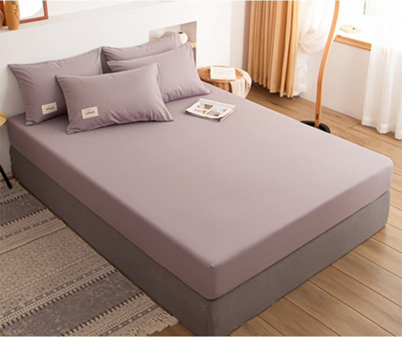 washed cotton bedsheet plain colour cadar tilam getah keliling fitted ...
