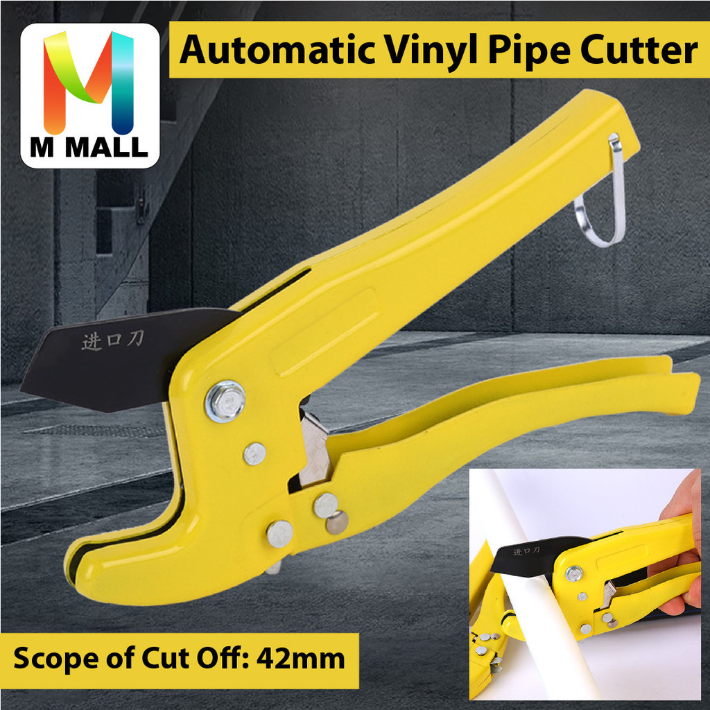 42MM Heavy Duty Automatic Yellow Vinyl PVC Pipe Cutter Snips Cutting ...