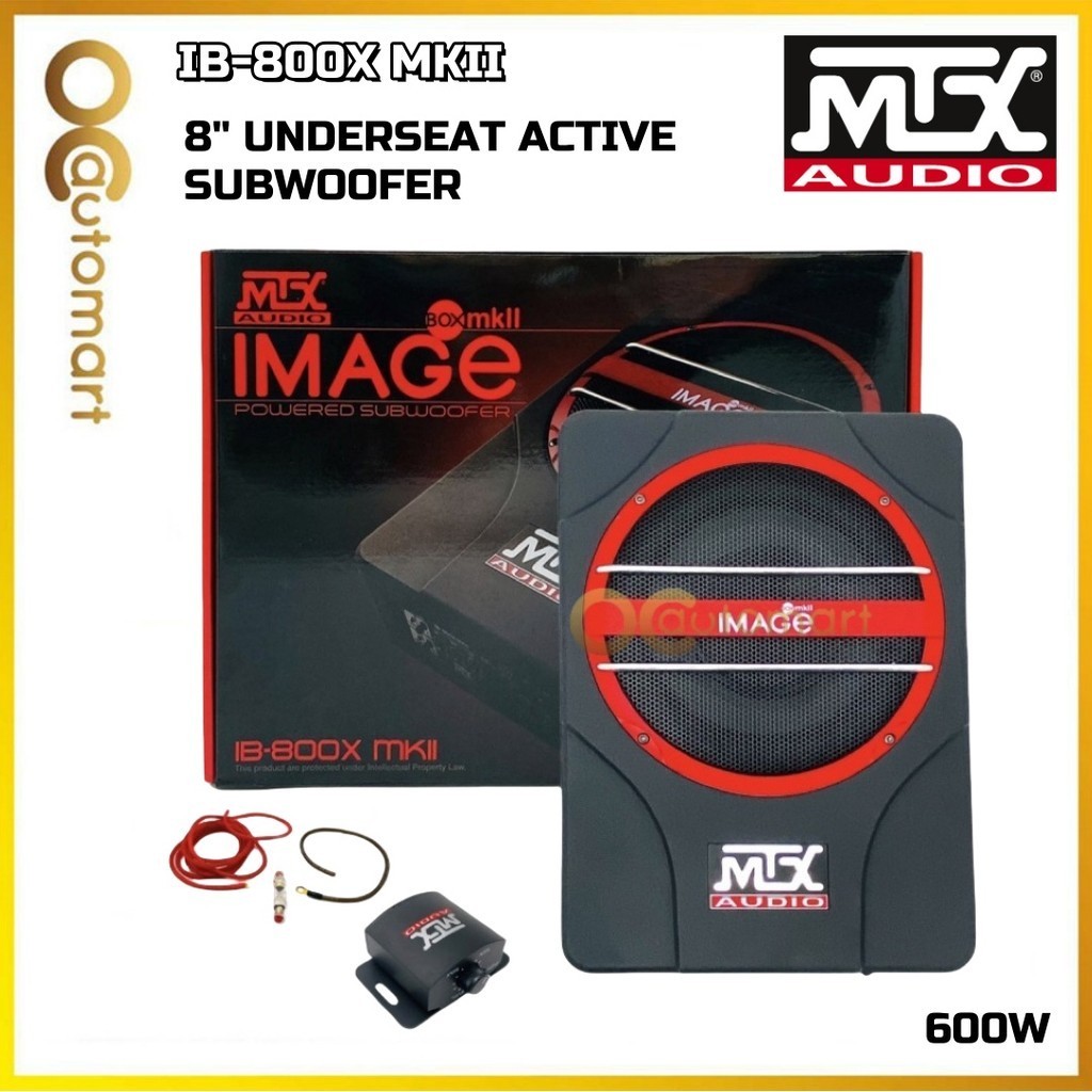 MTX Audio IB-800X MKII 8'' Active Subwoofer High Power Underseat - 600w ...