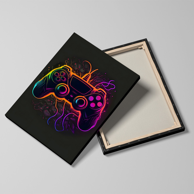 （With Frame）Colorful Gamepad Controller Poster Game Room Wall Art ...