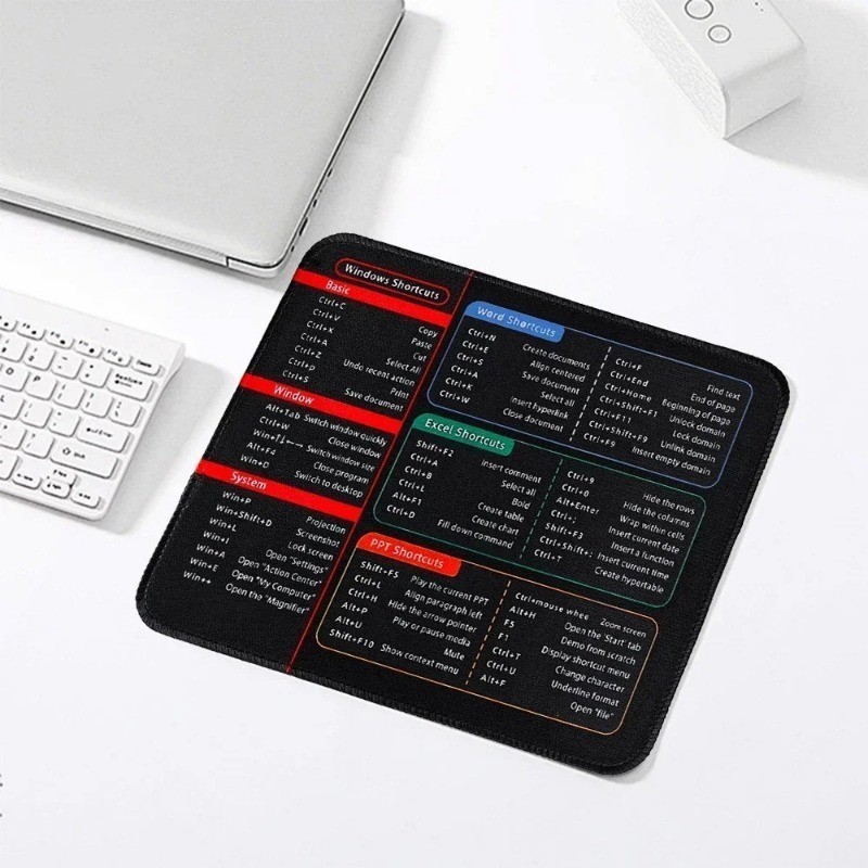 Mouse Mat - Excel, Word, PPT Shortcuts - Non-Slip Rubber Base - Office ...