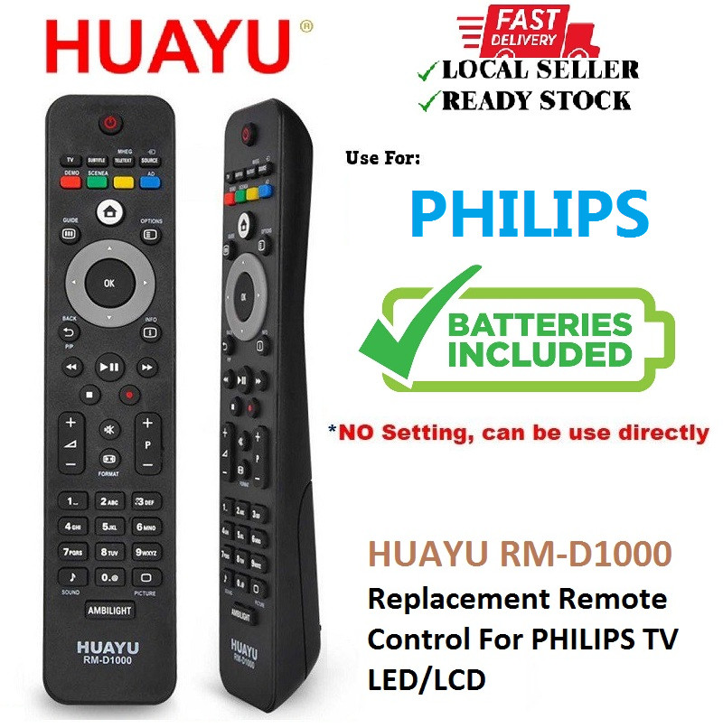 HUAYU RM-D1000 Replacement Remote Control For PHILIPS TV LED/LCD | Shopee Malaysia