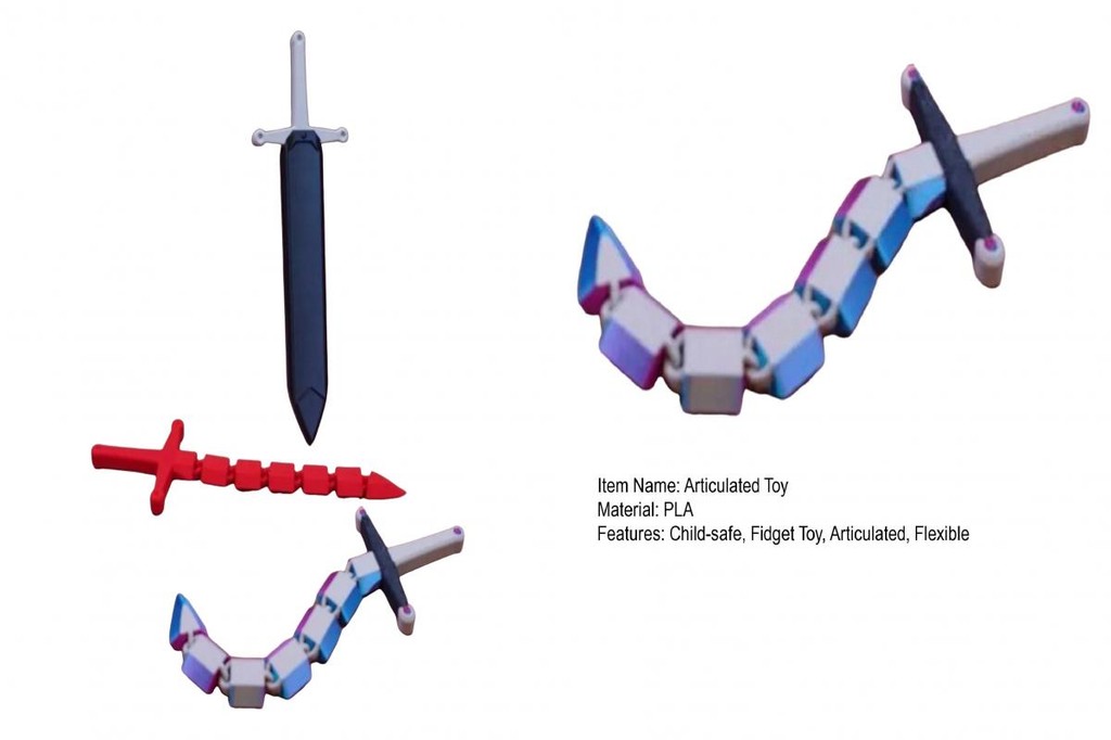 VM_ Mini Size Articulated Knife Child-safe Pla Plastic Toy Mini Movable ...
