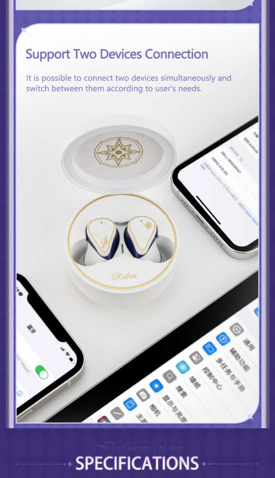 Moondrop x Honkai: Star Rail Robin, True Wireless Earbuds: Dual Drivers ...