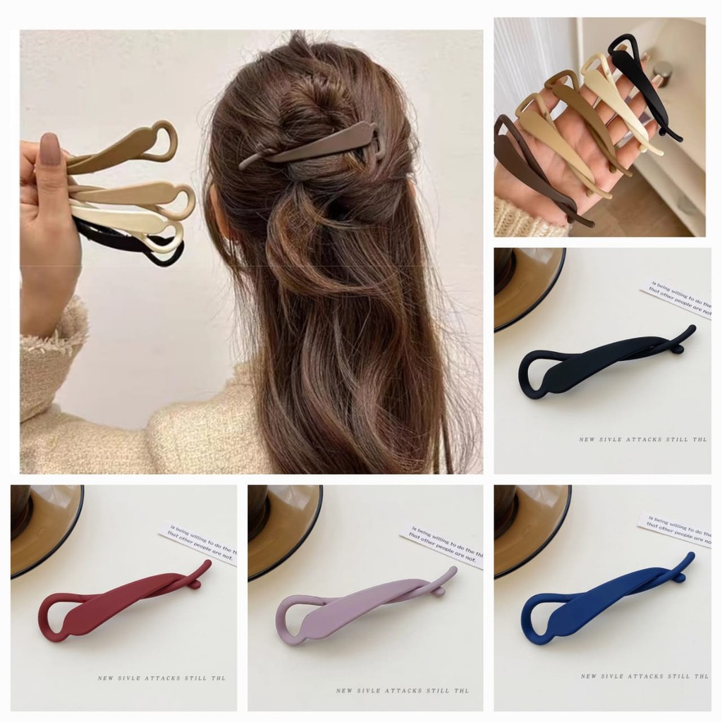 Twist Hairpin Hair Clip Ponytail Matte Color Hairclip Hair Accessories ...