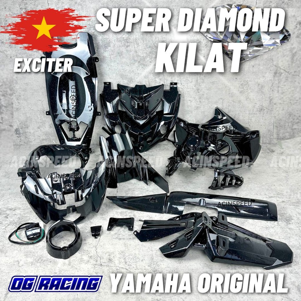 “18 PICS” FULL SET EXCITER INNER HITAM KILAT SUPER DIAMOND Y15ZR V1 V2 ...