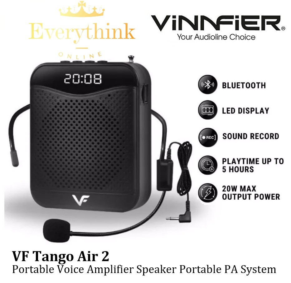 VINNFIER TANGO AIR 2 PORTABLE VOICE AMPLIFIER SPEAKER CLASSROOM PA ...