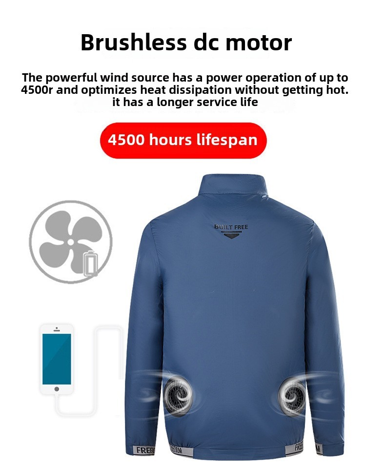 Cooling Fan Jacket with Air Conditioning Function, Long Sleeve Sun ...