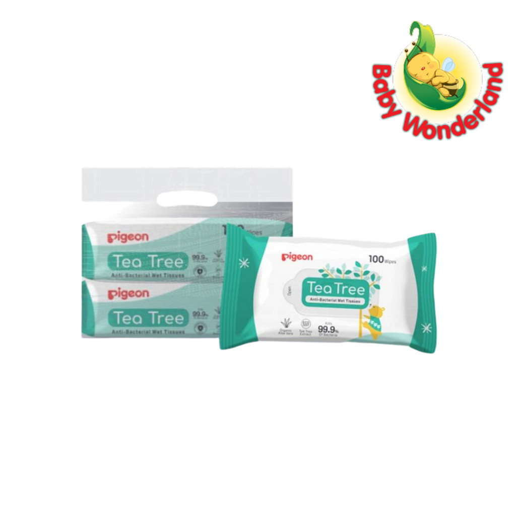 Pigeon Tea Tree Anti-Bacterial Wet Tissue (100'S x2) | Shopee Malaysia