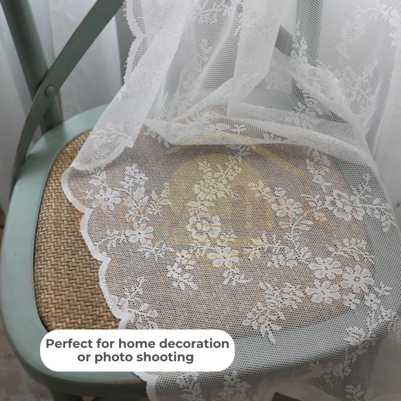 Romantic White Lace Curtain Kitchen Divider Living Room Decor Drapes ...