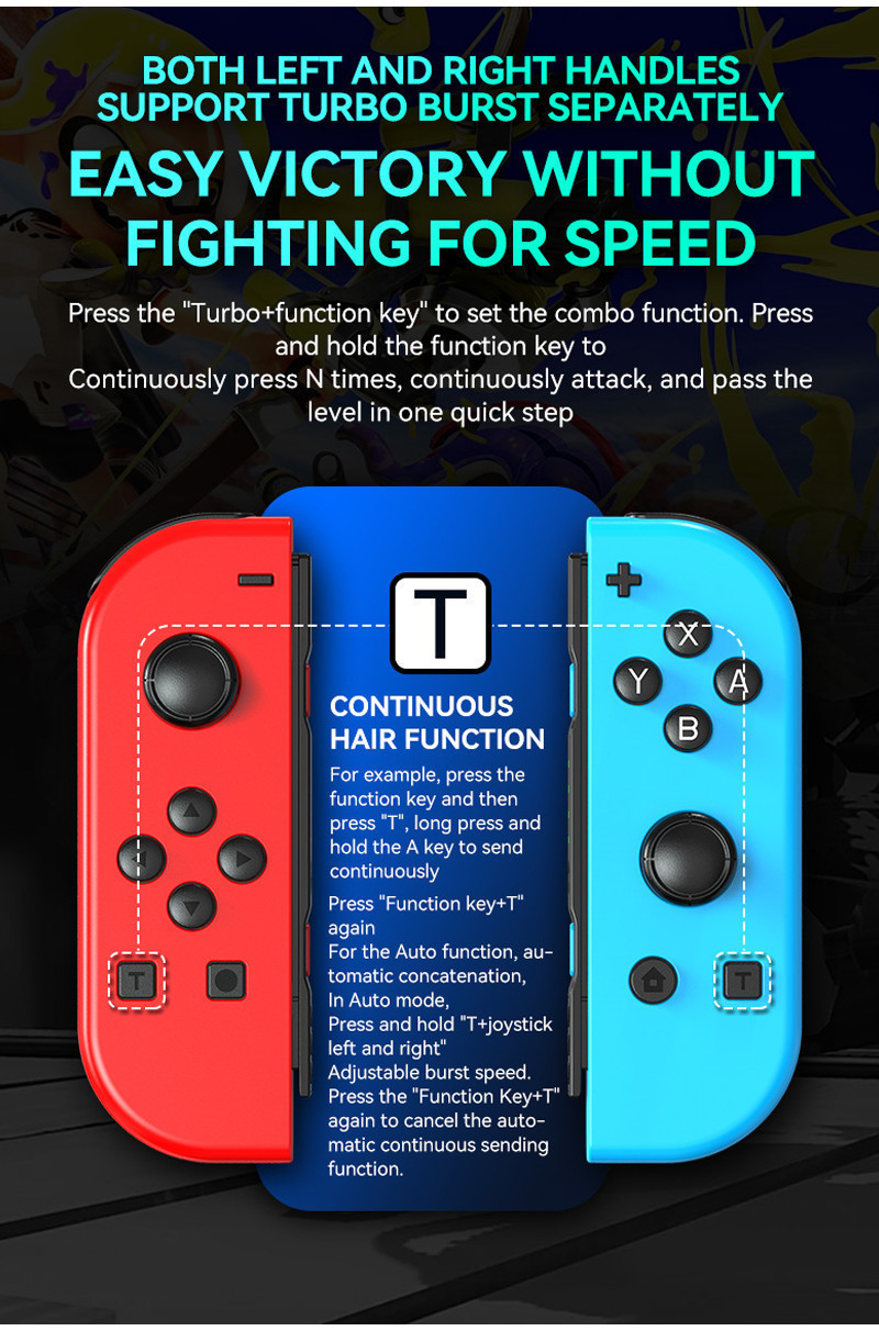 1Pair Wireless Controller L/R Gamepad Vibration Sensing Bluetooth Game ...