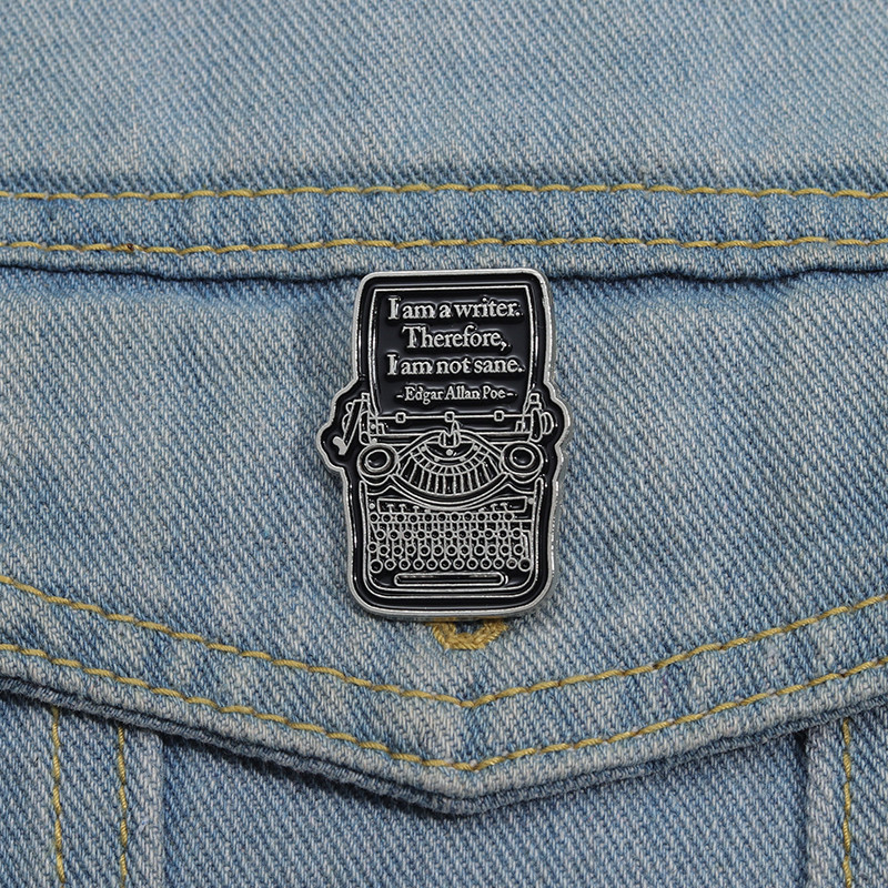 I Am A Writer Brooch Pins Vintage Typewriter Brooch Badges Gifts ...