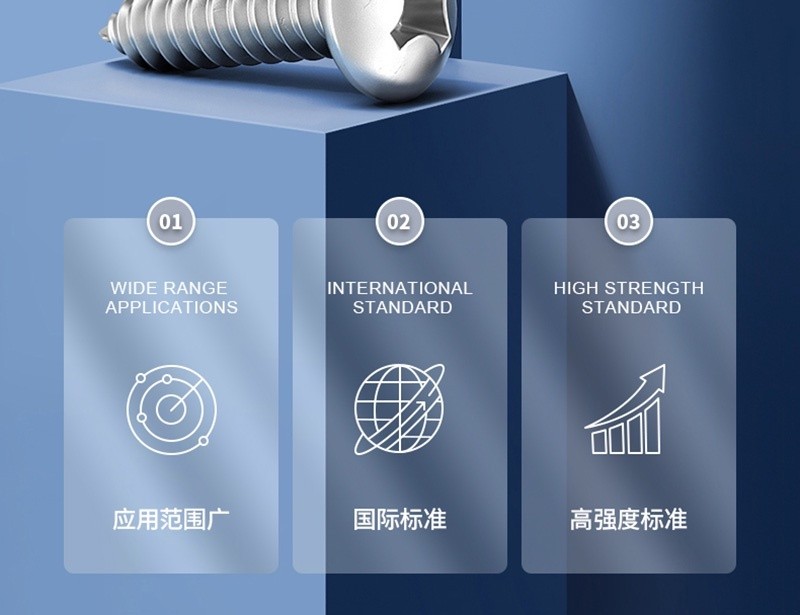 316 Stainless Steel Phillips Round Head Self-Tapping Screw M3/M3.5 M4 ...