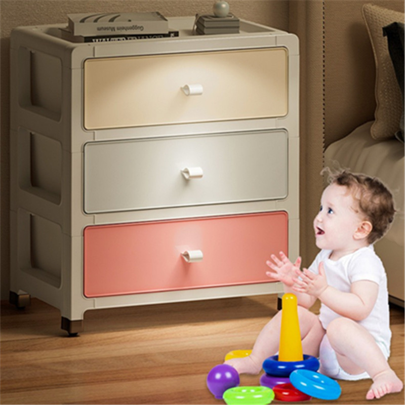 3/5 Tiers Plastic Drawer Cabinet with Wheel - Transparent / Plastic ...