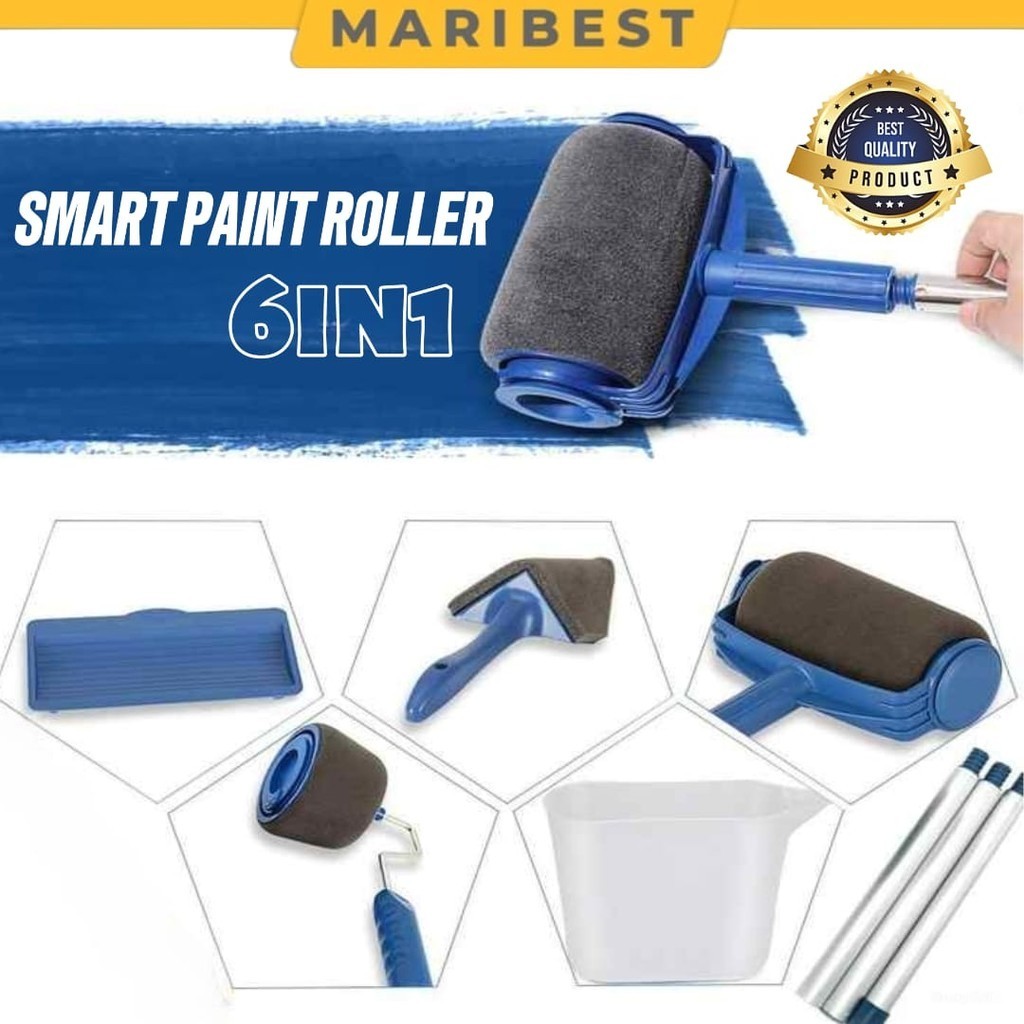 6in1 Smart Paint Roller DIY Painting Brush Wall Painting Roller Alat Mengecat Rumah Paint Brush ...