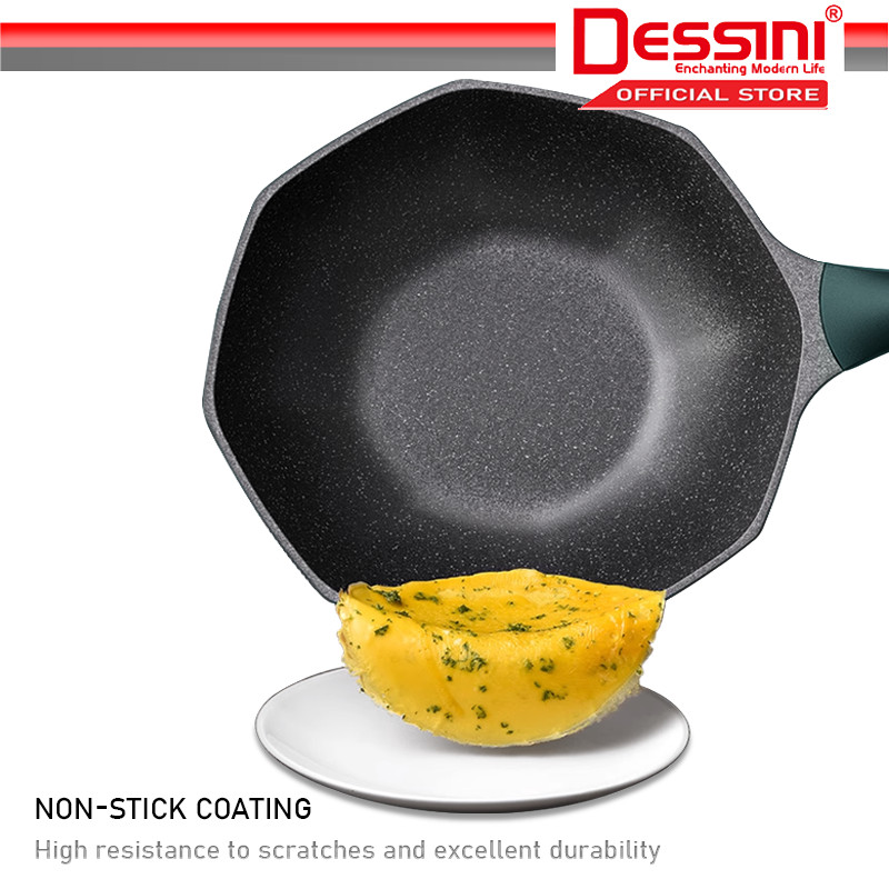 DESSINI ITALY 32CM Aluminuim Induction Casserole Non Stick Frying Pan ...