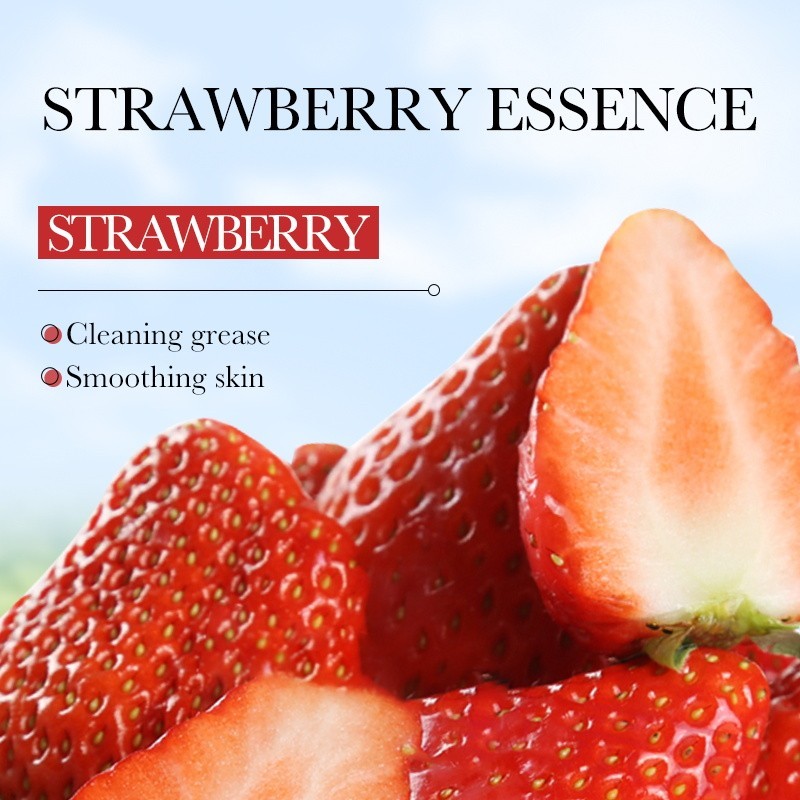 ROREC SADOER Strawberry Mousse Face Wash Amino Acid Deep Clean Pores Moisturizing Foam Cleanser ...