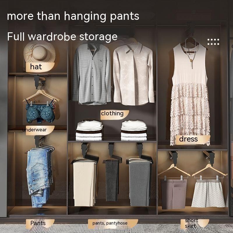 Pants Trousers Rack Retractable Slide Rail Pull-out Retractable Storage ...