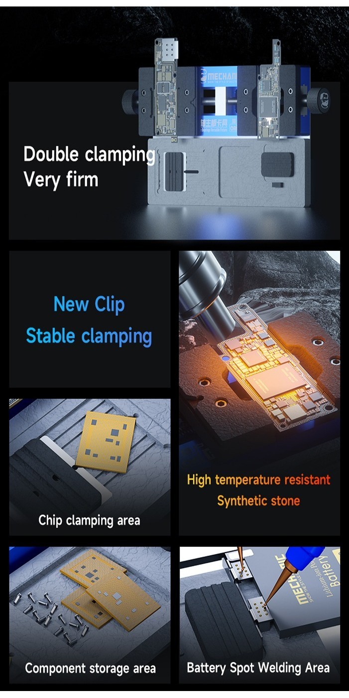 MECHANIC ORI Pro Universal PCB Holder Double Shaft Soldering Fixture ...