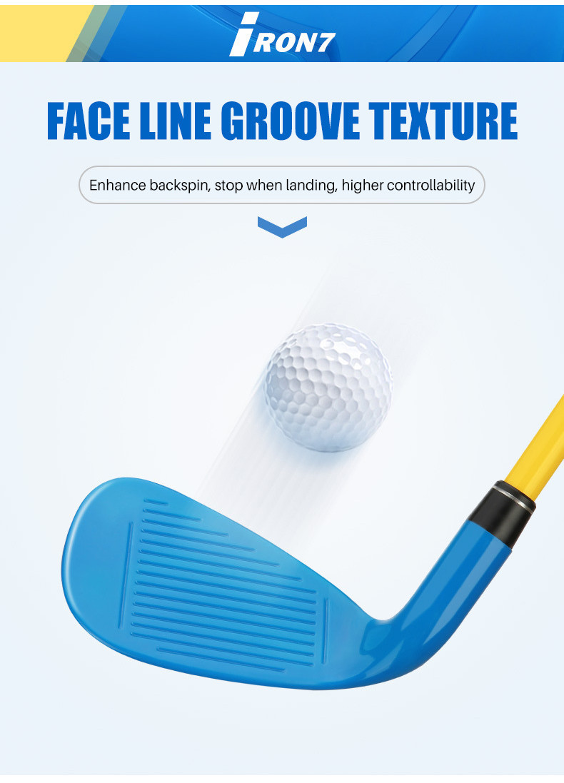 PGM Golf Kids Club Beginner Practice Rod Boys Girls No. 7 Iron Plastic ...
