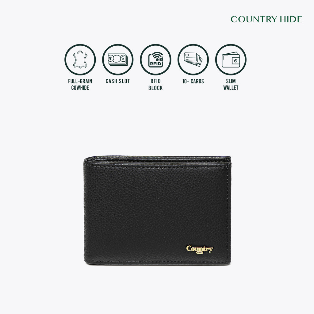 COUNTRY HIDE METRO Full Grain Cowhide RFID Blocking Mini Wallet Small ...