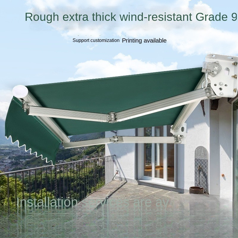 Folding Retractable Awning Outdoor Sunroof Telescopic Hand-Operated ...