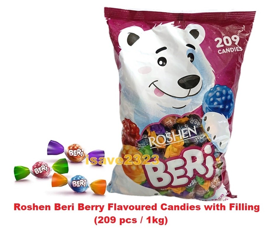 Roshen Beri Berry Flavoured Candies with Filling (209pcs / 1kg ...