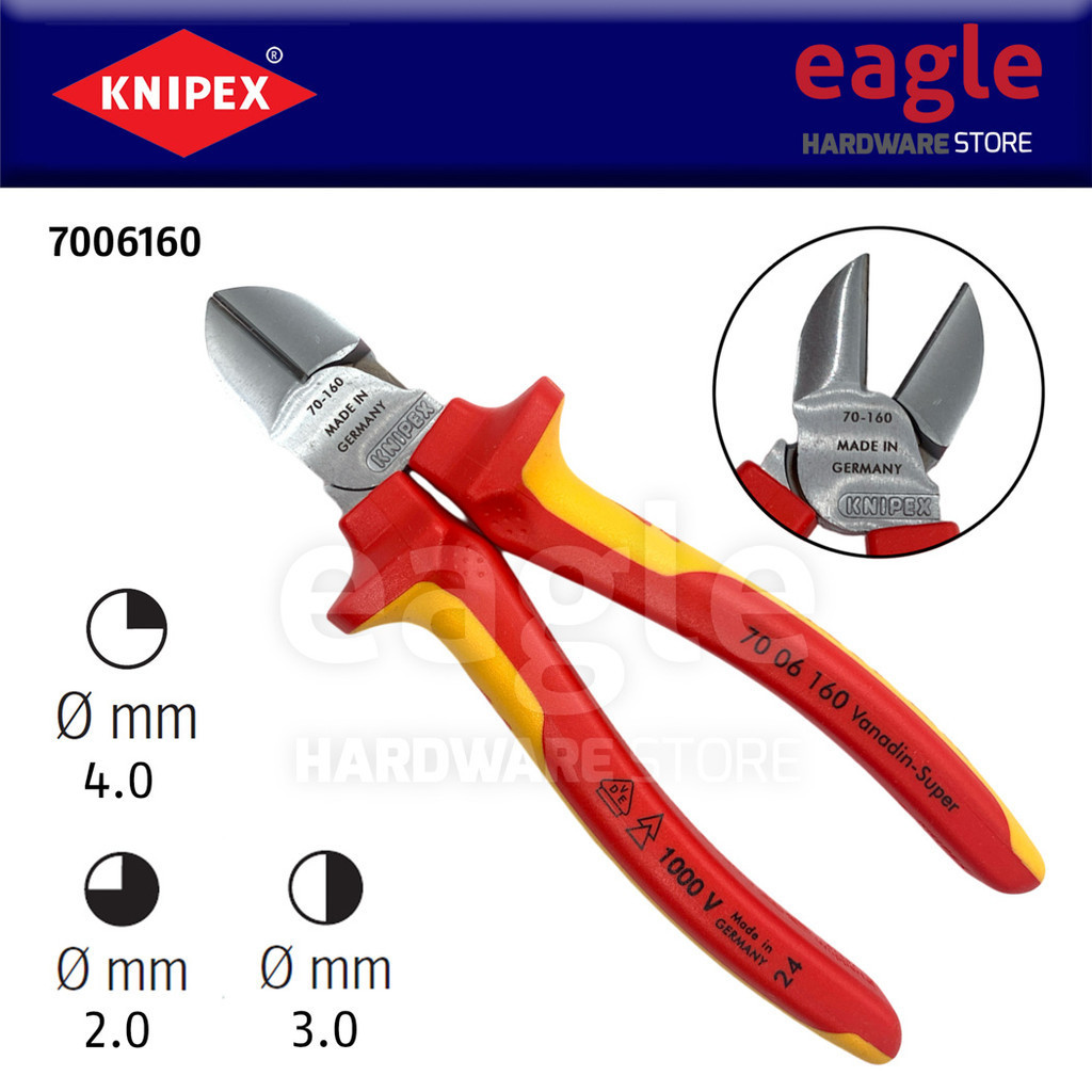 Knipex 7006160 160mm Insulated Diagonal Cutter, 1000V | Shopee Malaysia