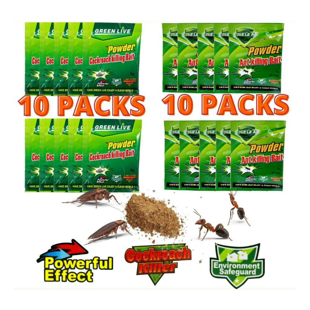 10 PACK Powder Cockroach / Ant Bait Effective Insect Killer Ant ...