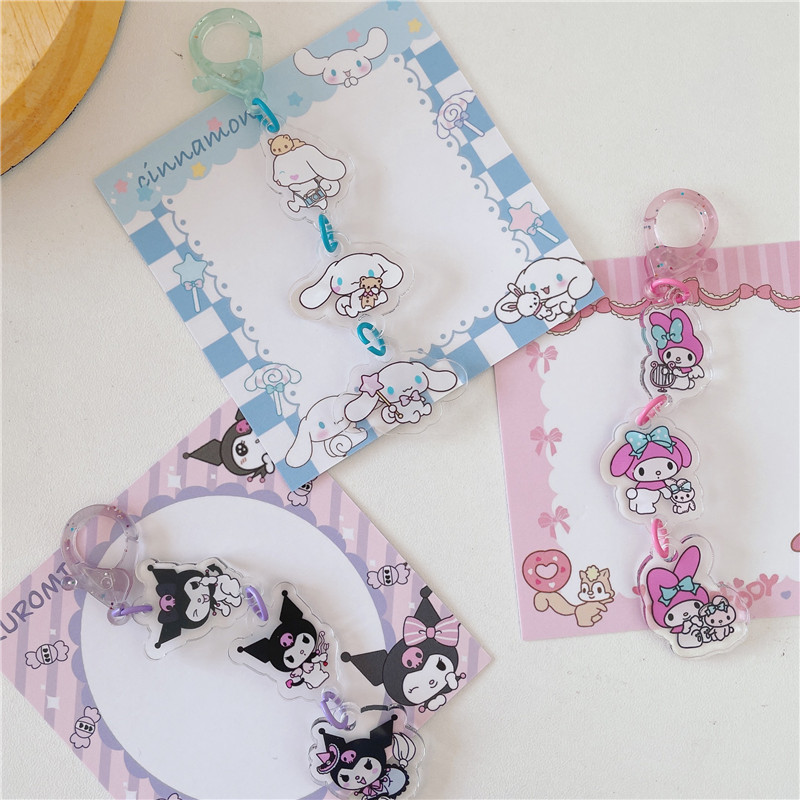 Japanese Cartoon Sanrio Decorative Keychain String Bag Pendant Trinket ...