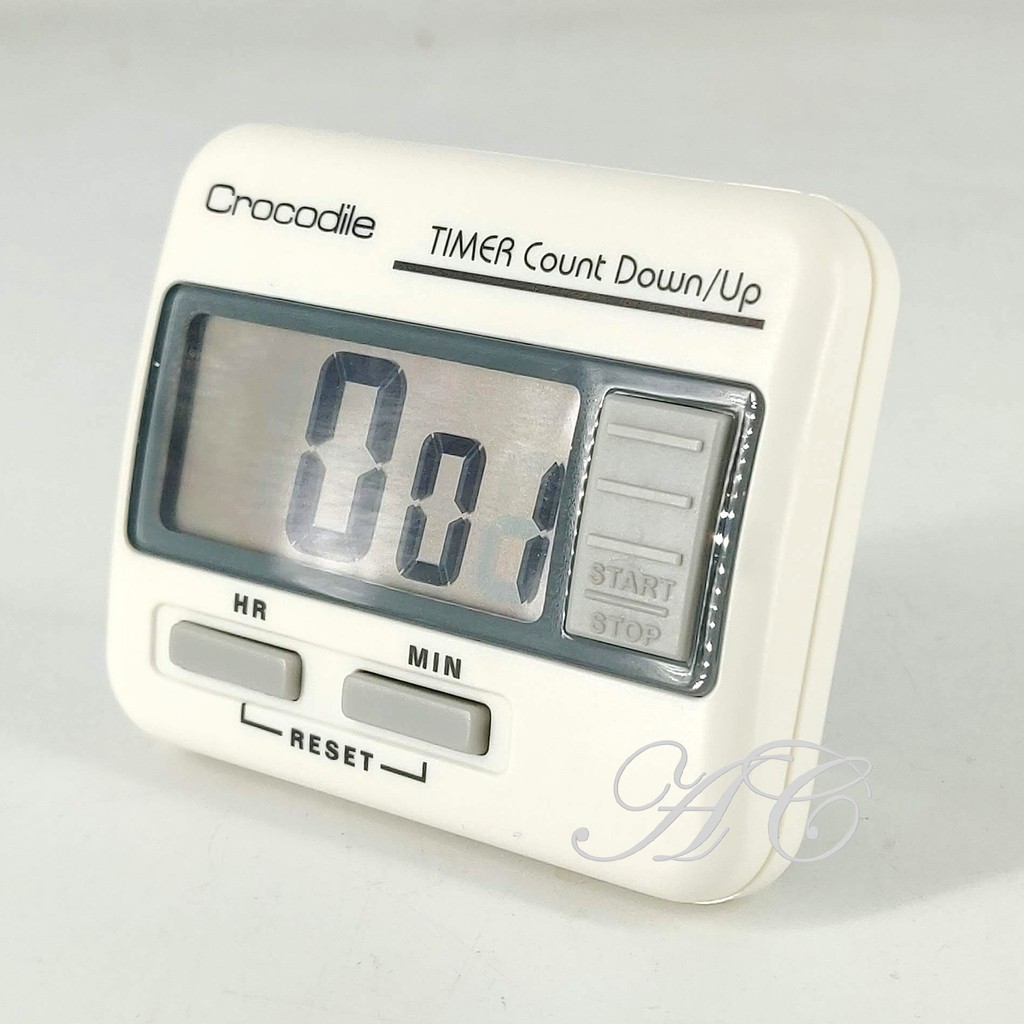 100% ORIGINAL CROCODILE Digital Timer Stopwatch Black White (Jam Randik ...