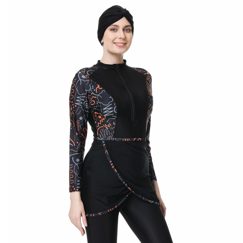 Muslimah Swimming Suit(Women'S Pants+Top+Hat Three Piece Swimsuit ...